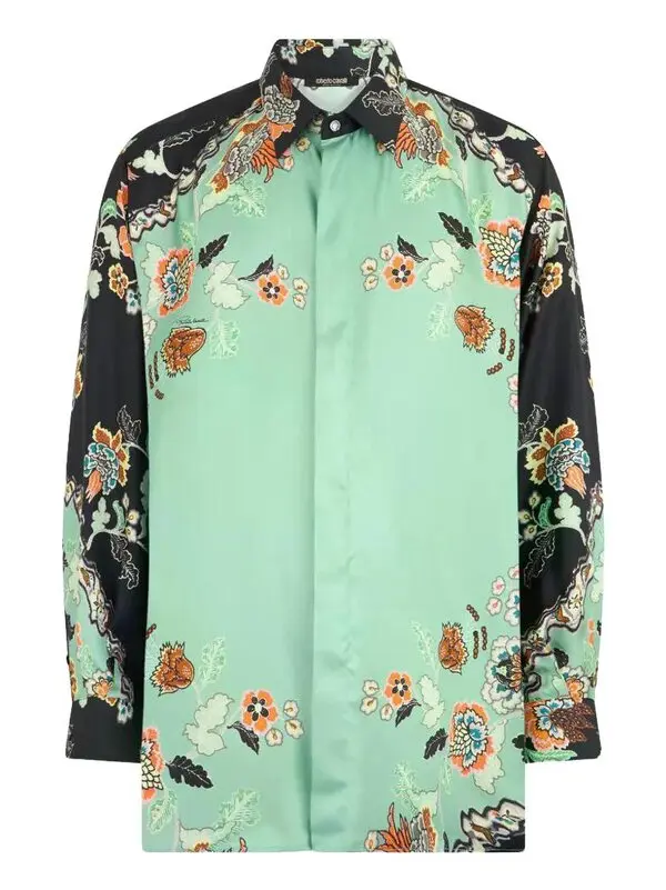 Roberto Cavalli Floral-print Shirt - Green