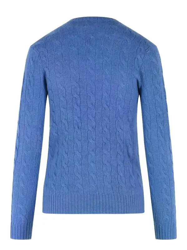 Polo Ralph Lauren Cable-knit V-neck Sweatshirt - Blue