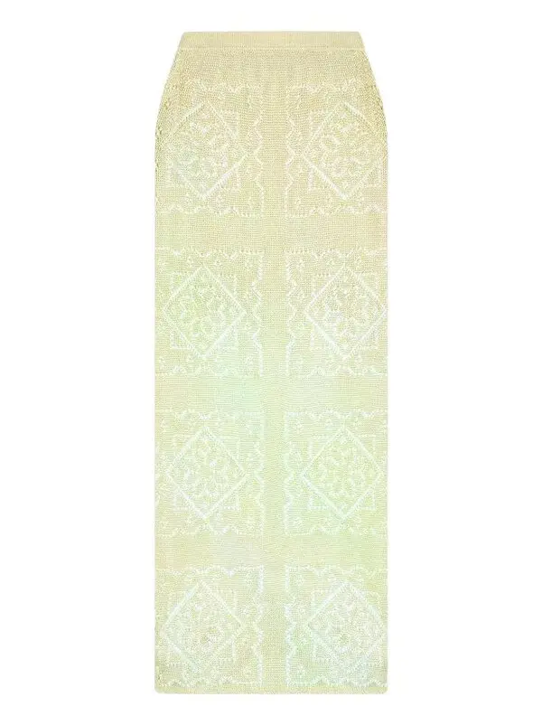 Calle Del Mar Knitted Midi Skirt - Yellow