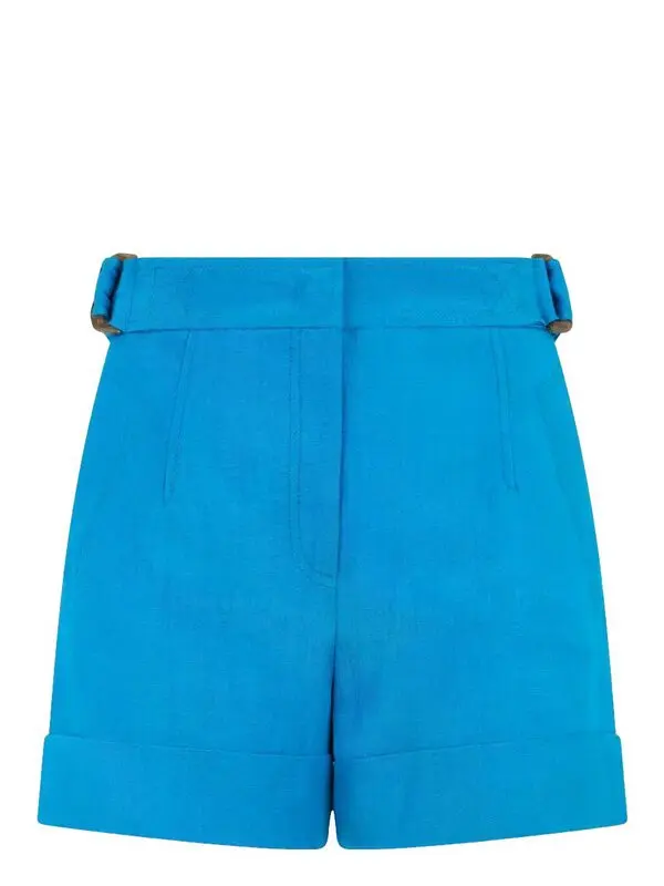 Alberta Ferretti Belted Turn-up Shorts - Blue