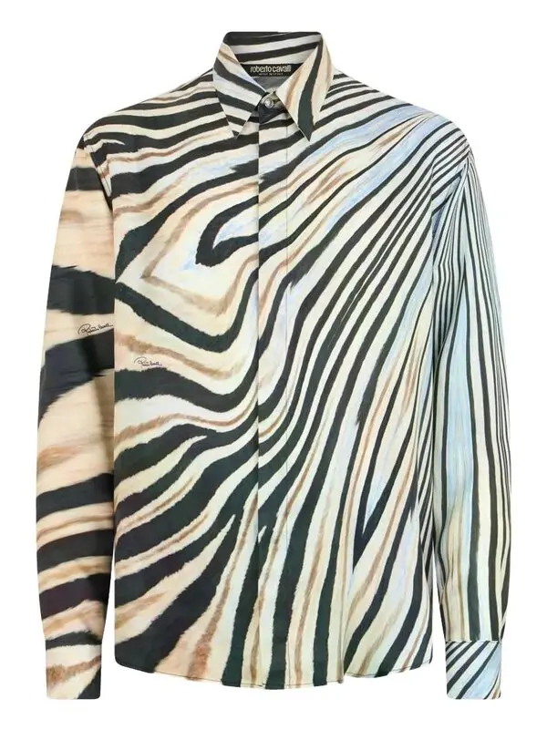 Roberto Cavalli Striped Shirt - Black