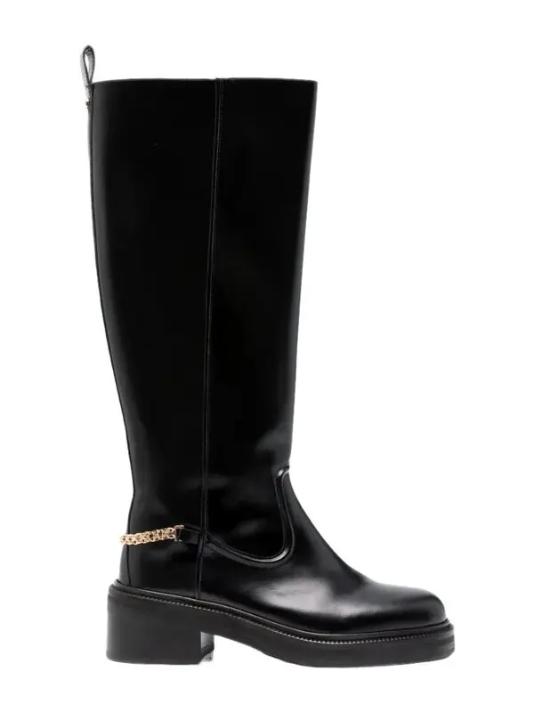 Maje Heitor Chain Detail Boots - Black