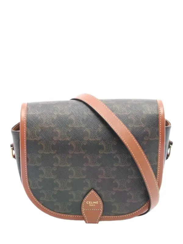 Celine Triomphe Folco Mini Shoulder Bag - Black
