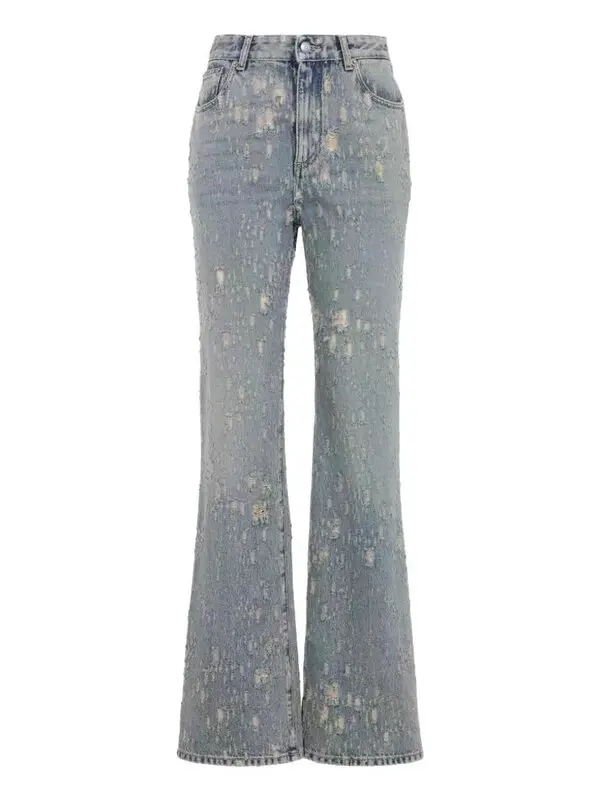 Alexander McQueen Distressed Flared Jeans - Blue