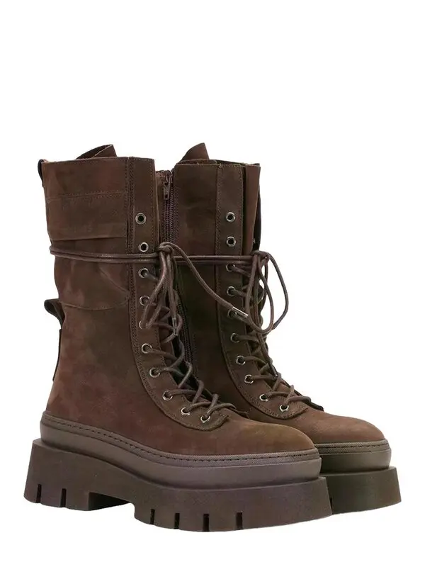 COPENHAGEN  Lace-up Leather Boots - Brown