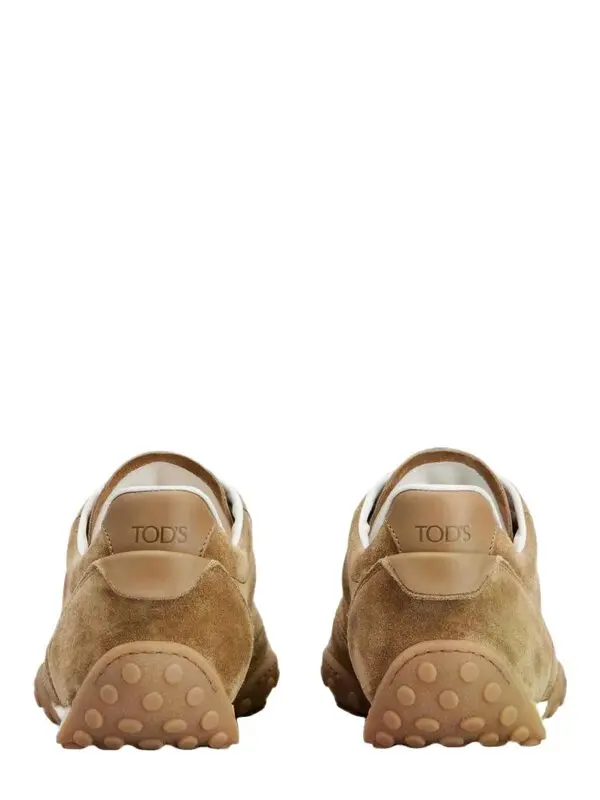 TOD'S Suede Sneakers With Debossed Logo - Neutrals