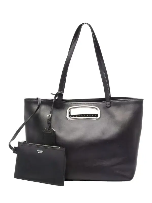 Prada Leather Tote Bag - Black