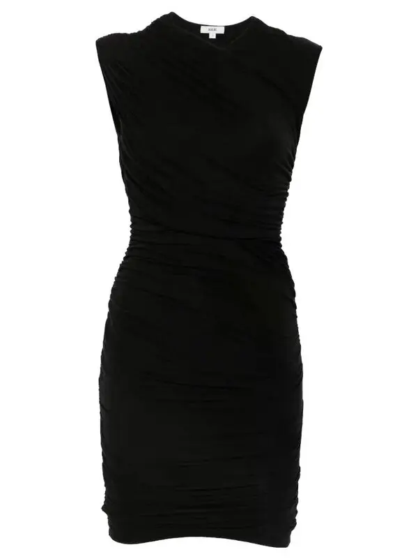 AGOLDE Ester Ruched Sleeveless Mini Dress - Black