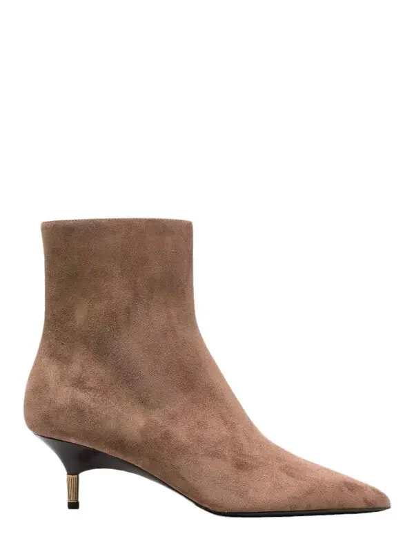 Khaite Suede Pointed-toe Ankle Boots - Brown