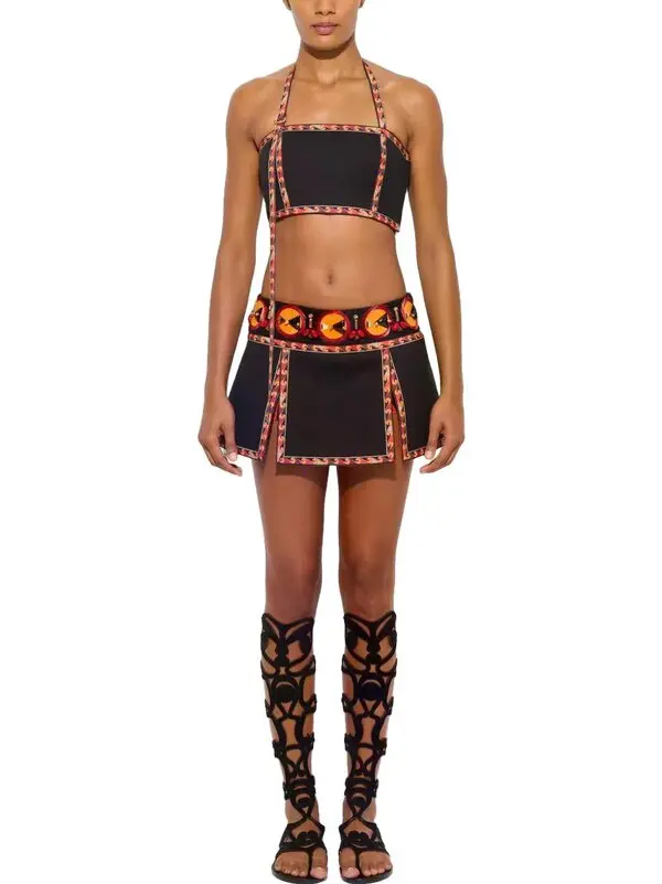 Emilio Pucci Embroidery Skirt - Black