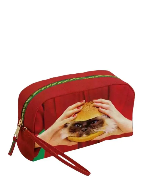 SELETTI Toiletpaper Cat Liscious Wash Bag - Red