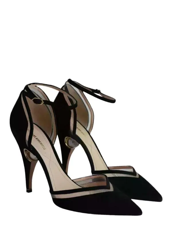 NICHOLAS KIRKWOOD Pearl-embellished Ankle-strap Pumps - Black