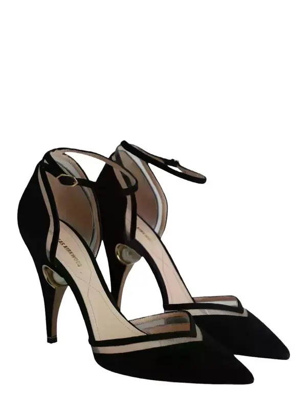 NICHOLAS KIRKWOOD Pearl-embellished Ankle-strap Pumps - Black