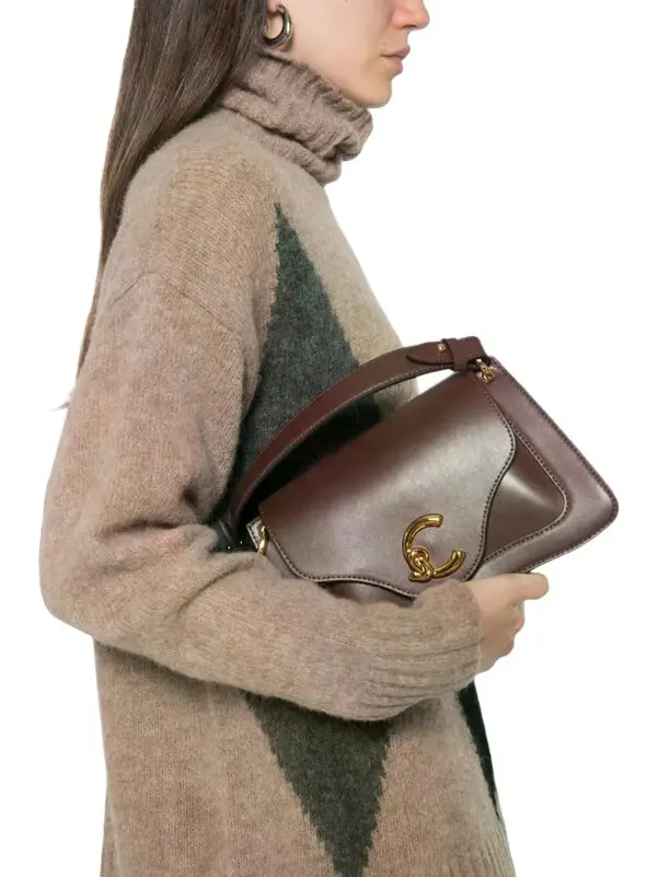 COCCINELLE Logo Plaque Leather Tote Bag - Brown