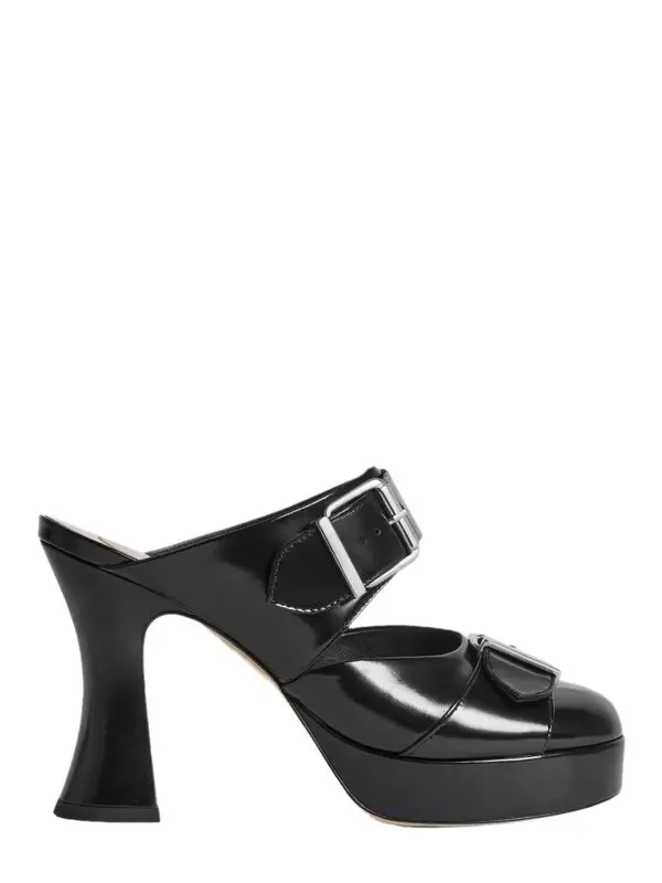 Simone Rocha Buckle-detail Sculpted-heel Mules - Black