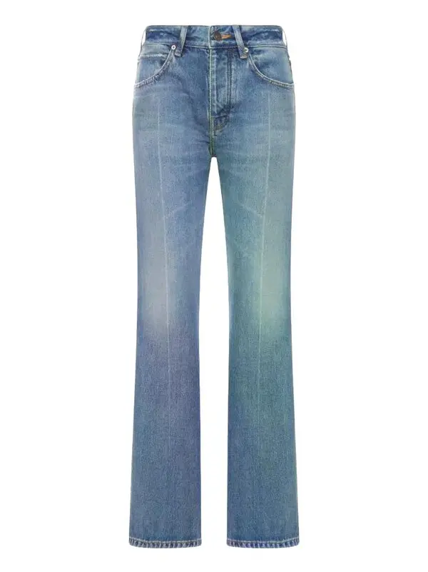 Balenciaga Distressed Flared Jeans - Blue
