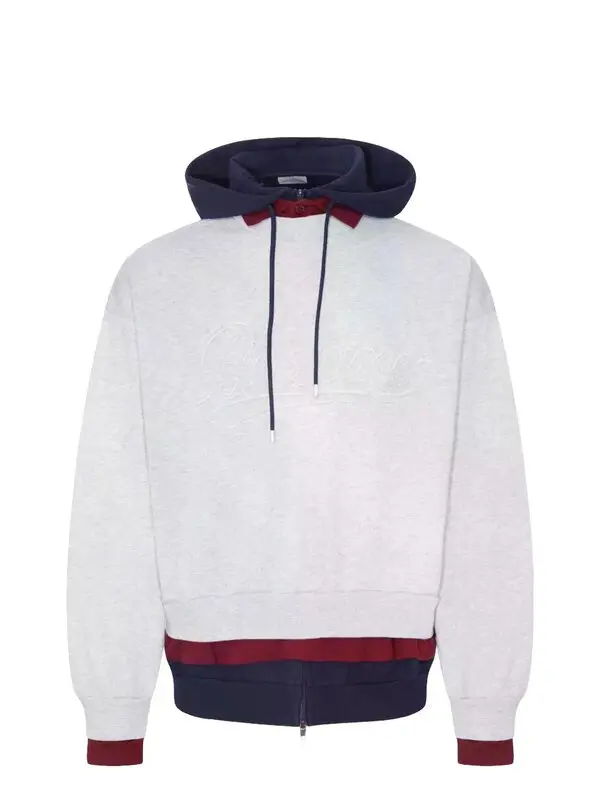 Balenciaga Layered Frayed-lettering Hoodie - Grey