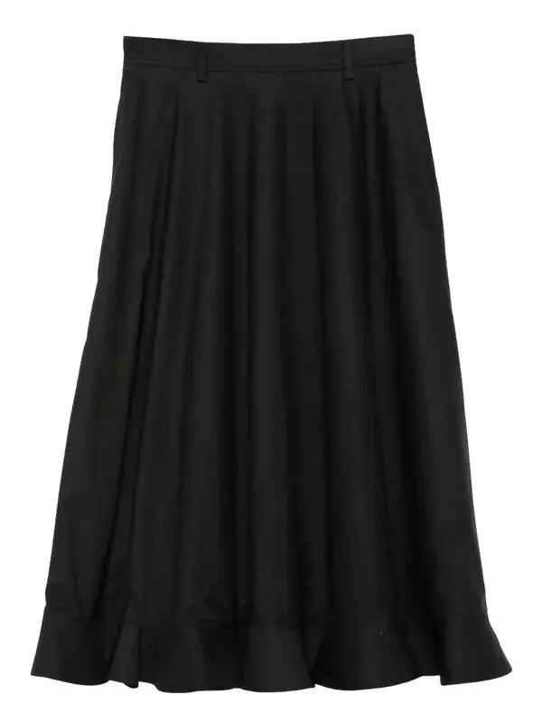 Moschino Ruffled-hem Midi Full Skirt - Black