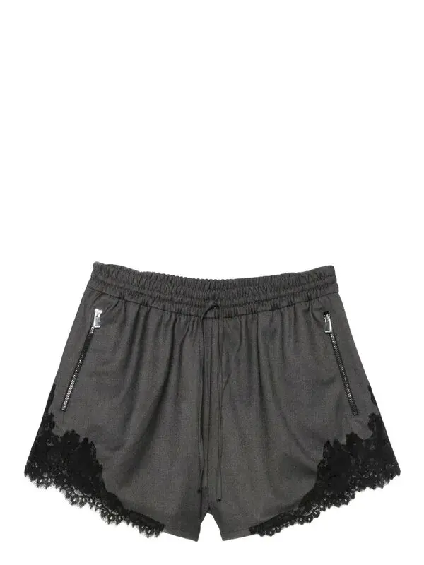 Pinko Lace-trim Drawstring Shorts - Grey