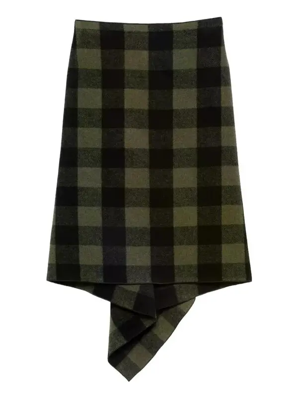 N°21 Check Pattern Midi Skirt - Green