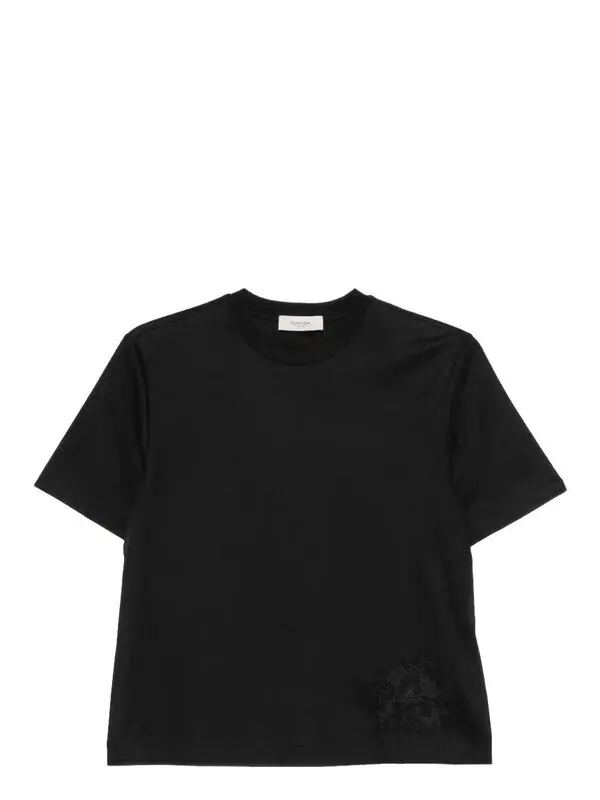 Agnona Embroidered Short-sleeve T-shirt - Black