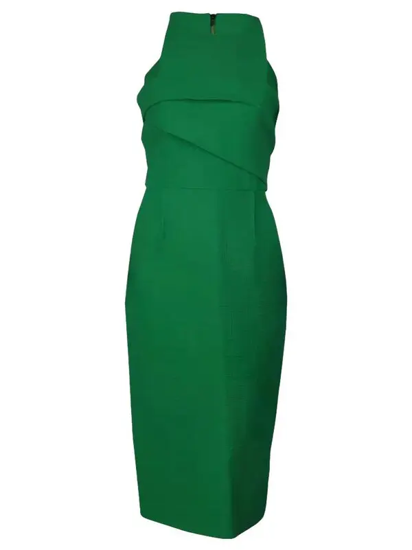 Roland Mouret Abserley Waffle-knit Midi Dress - Green