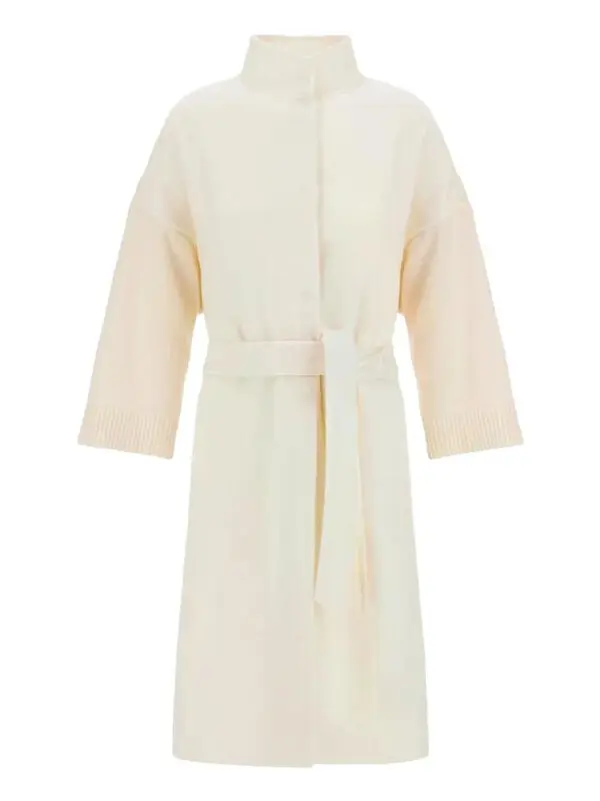 Herno Belted Turtleneck Cardigan - Neutrals