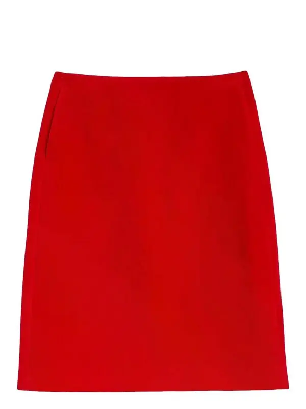 JIL SANDER A-line Velvet Mini Skirt - Red
