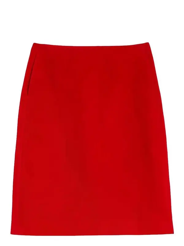 JIL SANDER A-line Velvet Mini Skirt - Red