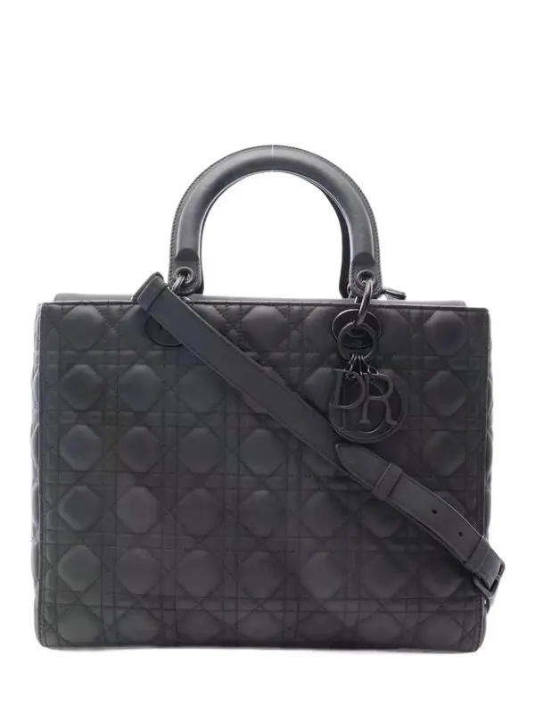 Dior Lady Cannage Tote Bag - Black