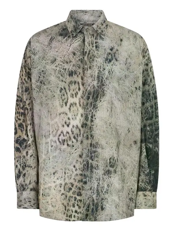 Roberto Cavalli Leopard-print Shirt - Neutrals