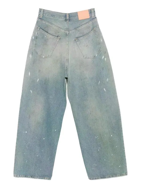 Acne Studios Wide-leg Jeans With Paint Splatter Detail - Blue