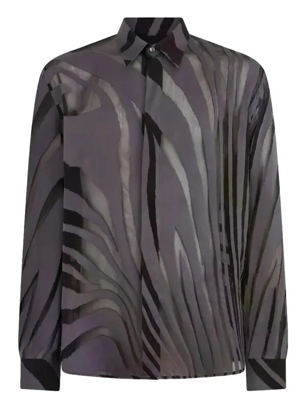 Roberto Cavalli Zebra-print Semi-sheer Shirt - Grey
