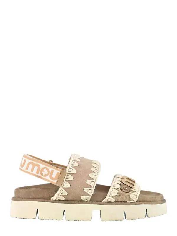 Mou Bio Crochet Sandals - Neutrals