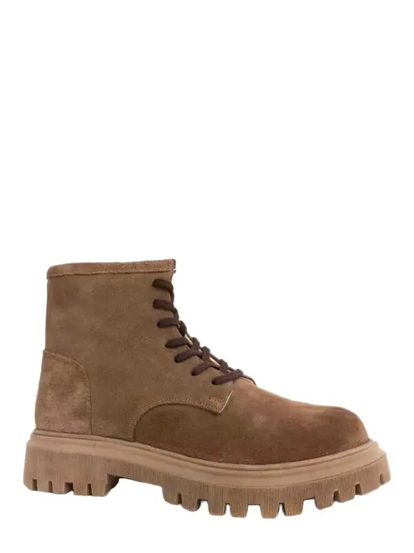 SERGIO MORETTI FIRENZE Lace-up Suede Ankle Boots - Brown
