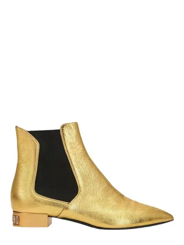 Moschino Plaque Chelsea Boots - Gold