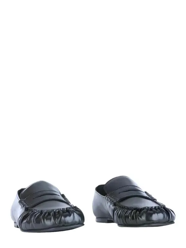 ALOHAS Aven Ruched Penny Loafers - Black