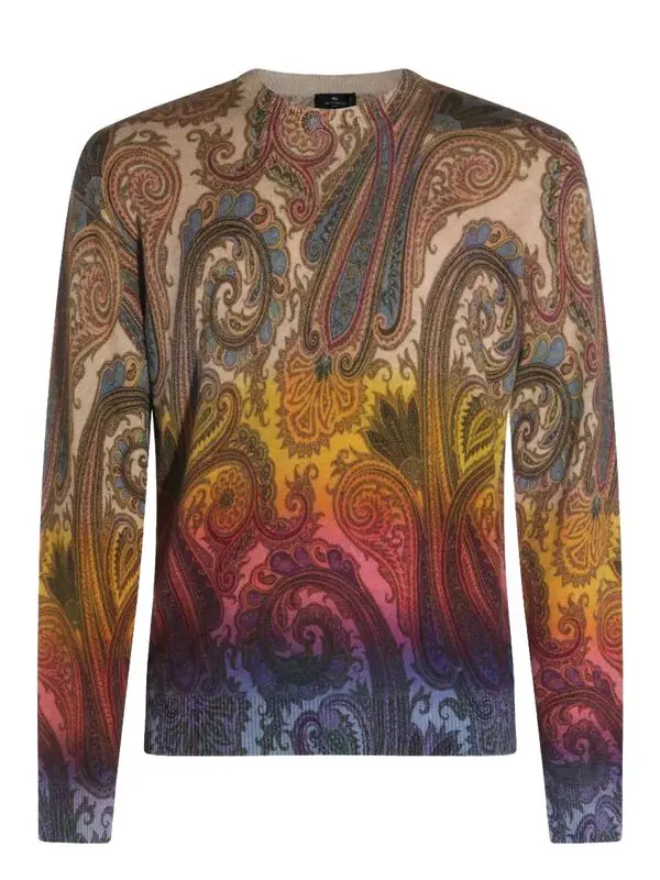 Etro Paisley-print Wool Sweater - Neutrals