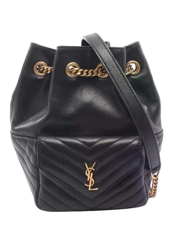 Saint Laurent Mini Joe Quilted Bucket Bag - Black