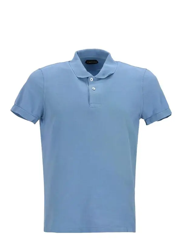TOM FORD Piqué Short-sleeve Polo Shirt - Blue
