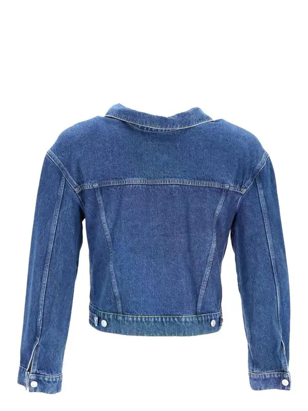 Balenciaga Cropped Denim Jacket - Blue