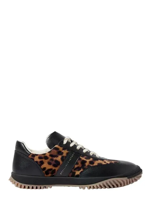 Stella McCartney Leopard-print Hemp Sneakers - Black
