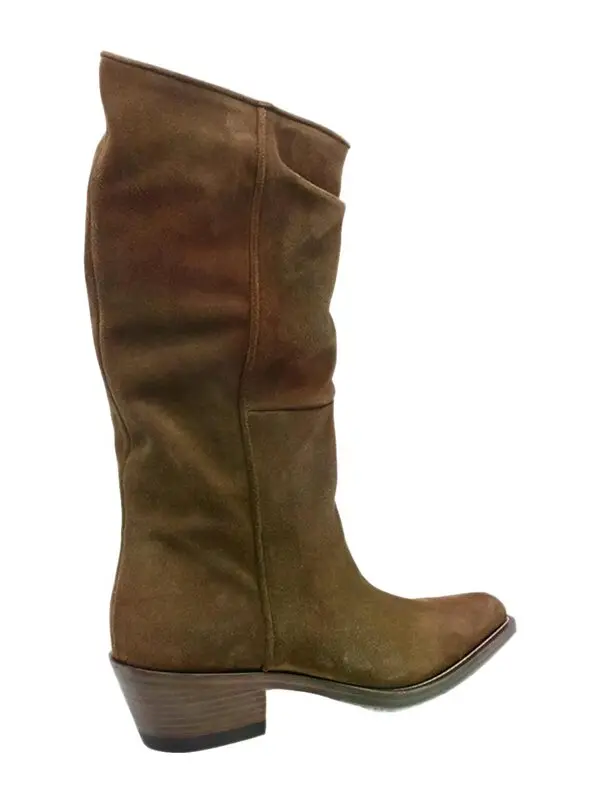 Khaite Clive Suede Cowboy Boots - Brown