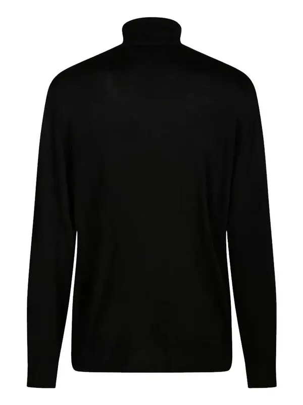 Canali Roll-neck Knitted Sweater - Black