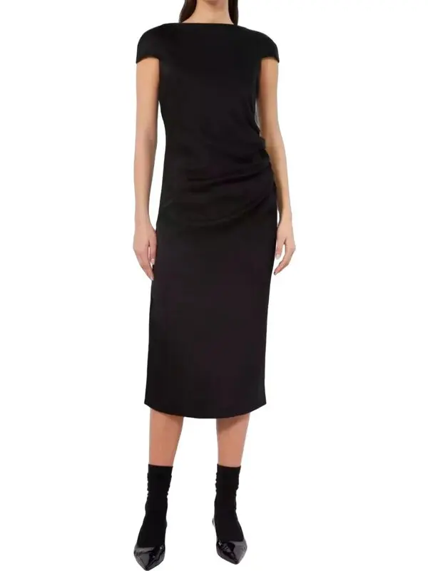 Max Mara Side-slit Midi Dress - Black