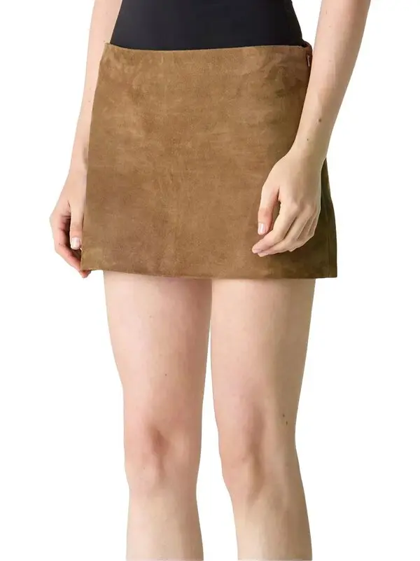 Khaite Suede Mini Skirt - Brown