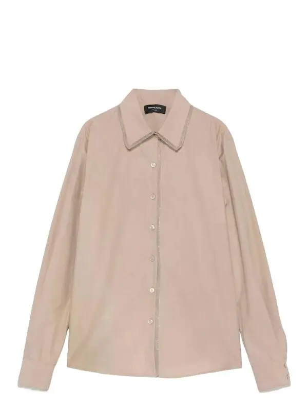 Fabiana Filippi Beige Beaded Trim Long Sleeve Shirt - Neutrals