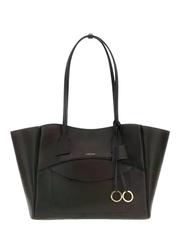 HIDESINS Logo Print Leather Tote Bag - Brown