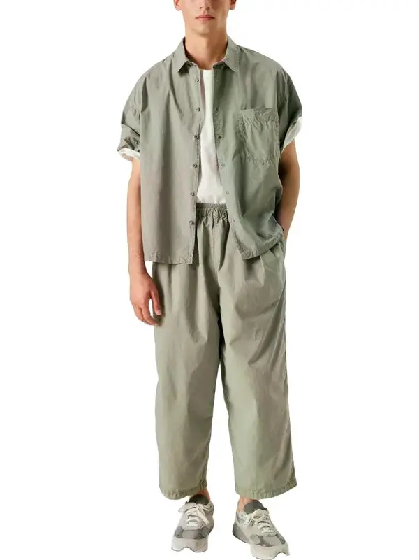 American Vintage Bailow Wide-leg Cotton Trousers - Green