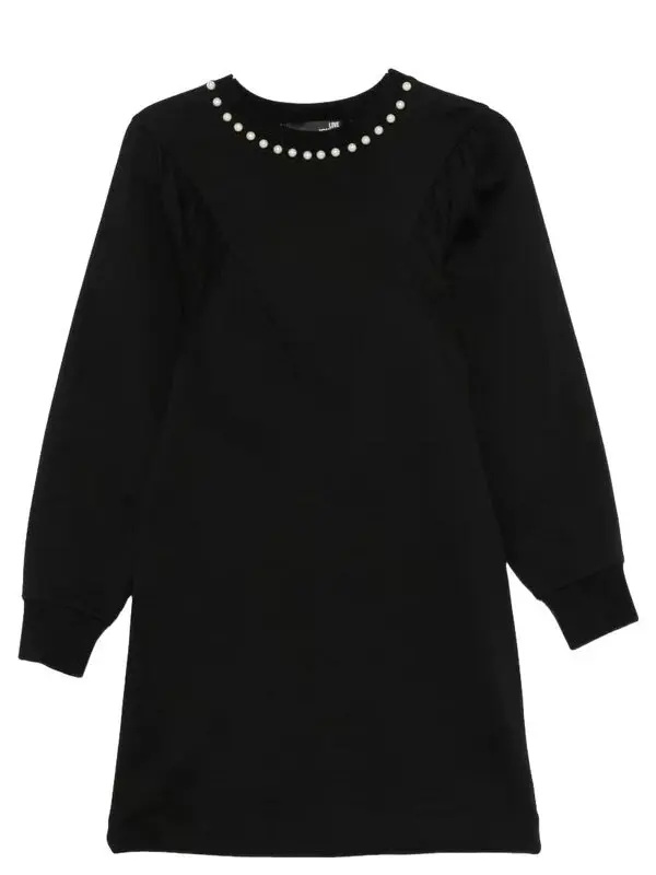 Moschino Faux Pearl-embellished Mini Dress - Black